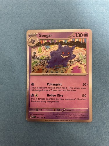 Pokémon TCG: Gengar Holo - Scarlet & Violet 151 - 094/165 - Near Mint ...