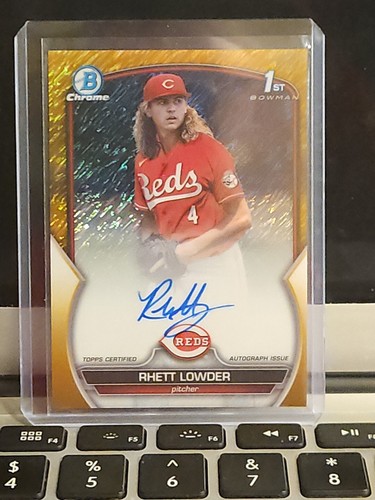 Rhett Lowder 28/50 Rookie Auto 2023 1st Bowman Chrome Gold Shimmer ...