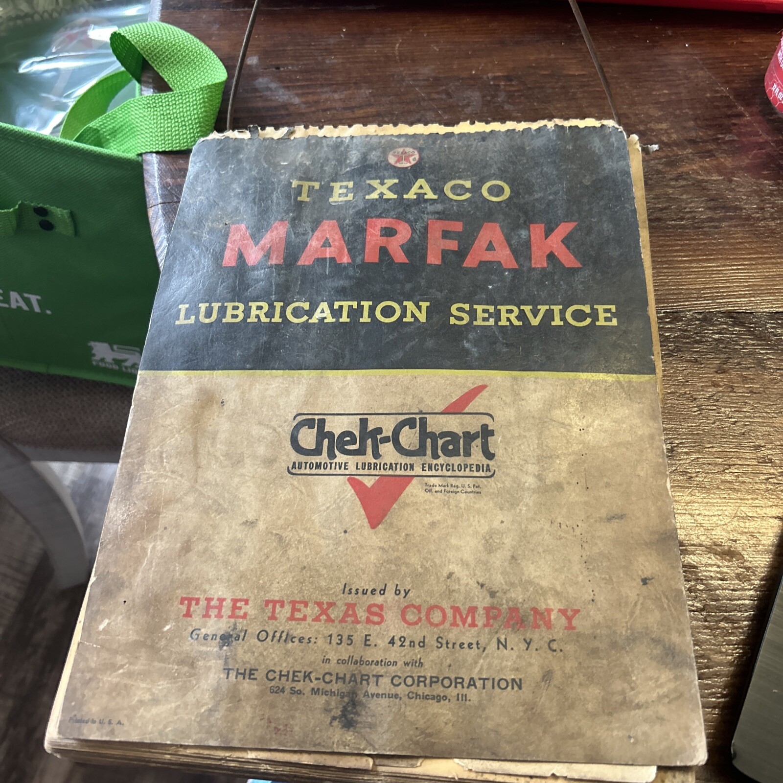 Rare 1936 January Edition Texaco Chek-Chart Marfak Lubrication Guide ...