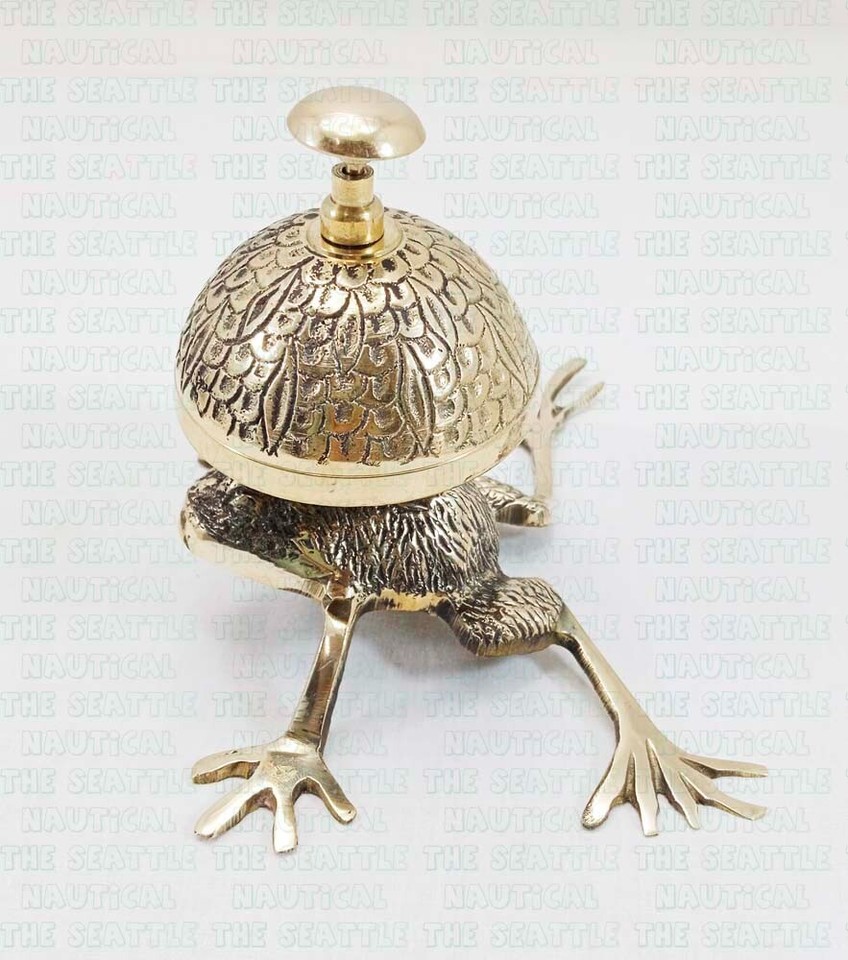 Solid Brass Frog Bell Office Table Desktop Bell Counter Reception Call ...