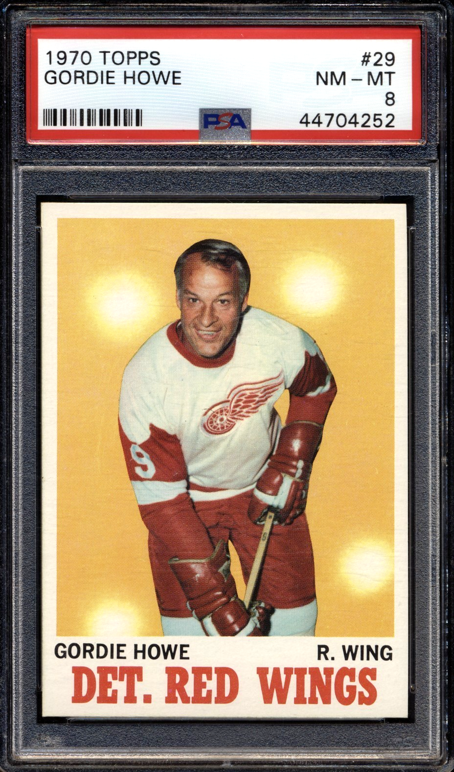 1970 Topps #29 - Gordie Howe Detroit Red Wings HOF PSA 8 CENTERED ...