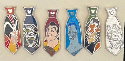 Complete Set of Disney Villain Neckties 2015 Hidden Mickey Pins | eBay