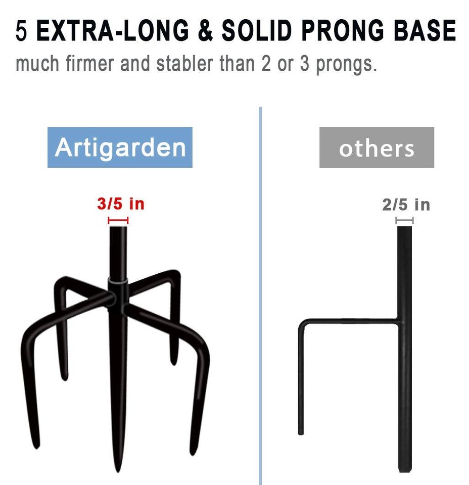 Outdoor Shepherd Hooks 76 inch Tall for Bird Feeder (2 Packs ...