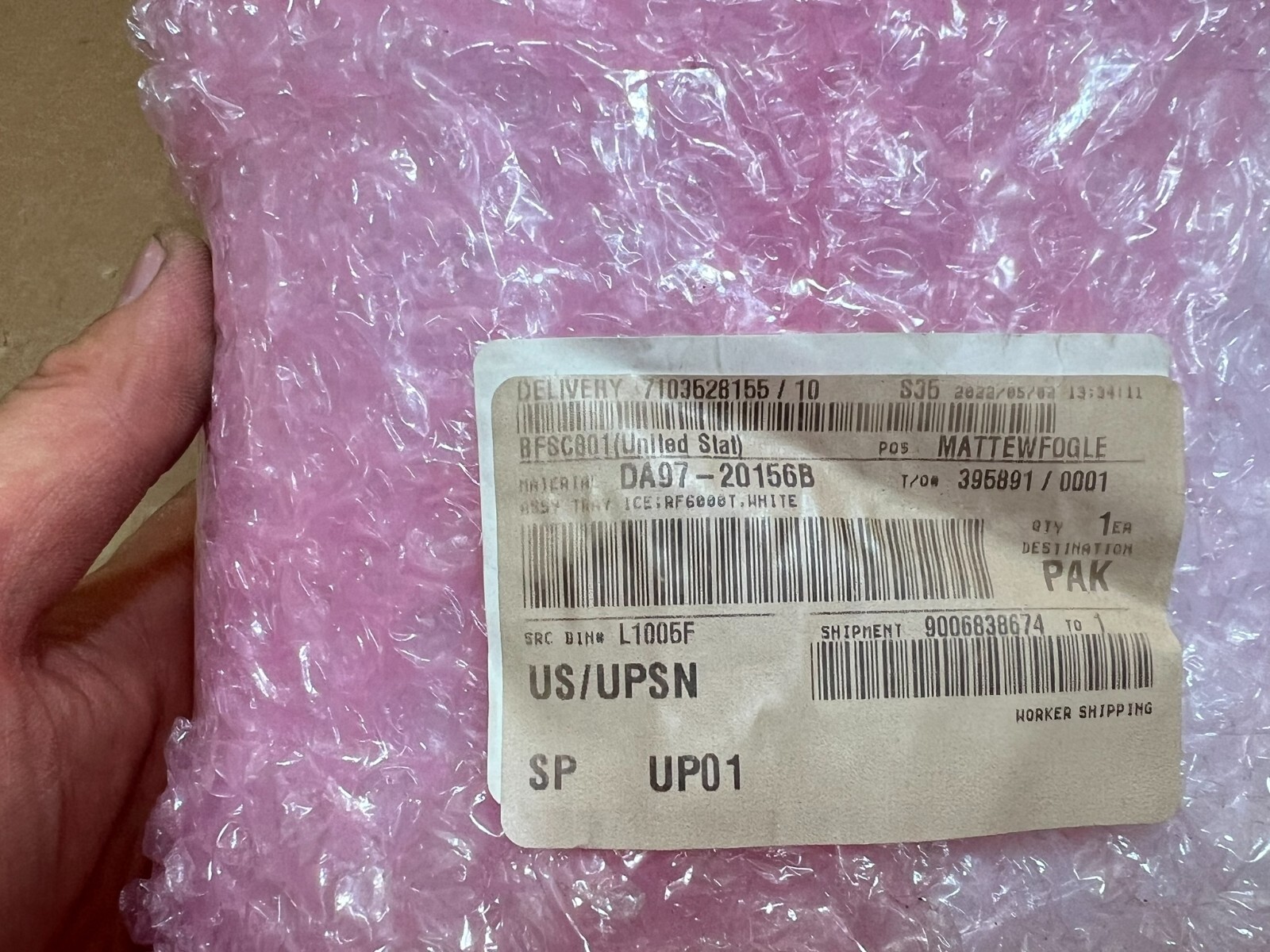 OB Da97-20156b Samsung Refrigerator Ice Auger Bin B4-1 for sale online ...