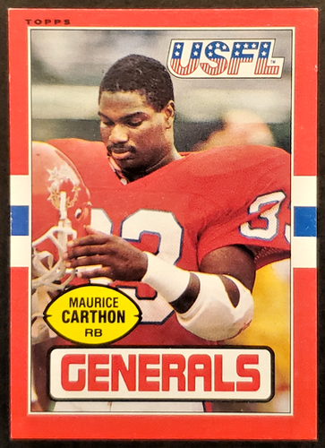 Maurice Carthon 1985 Topps USFL Rookie #78 New Jersey Generals | eBay