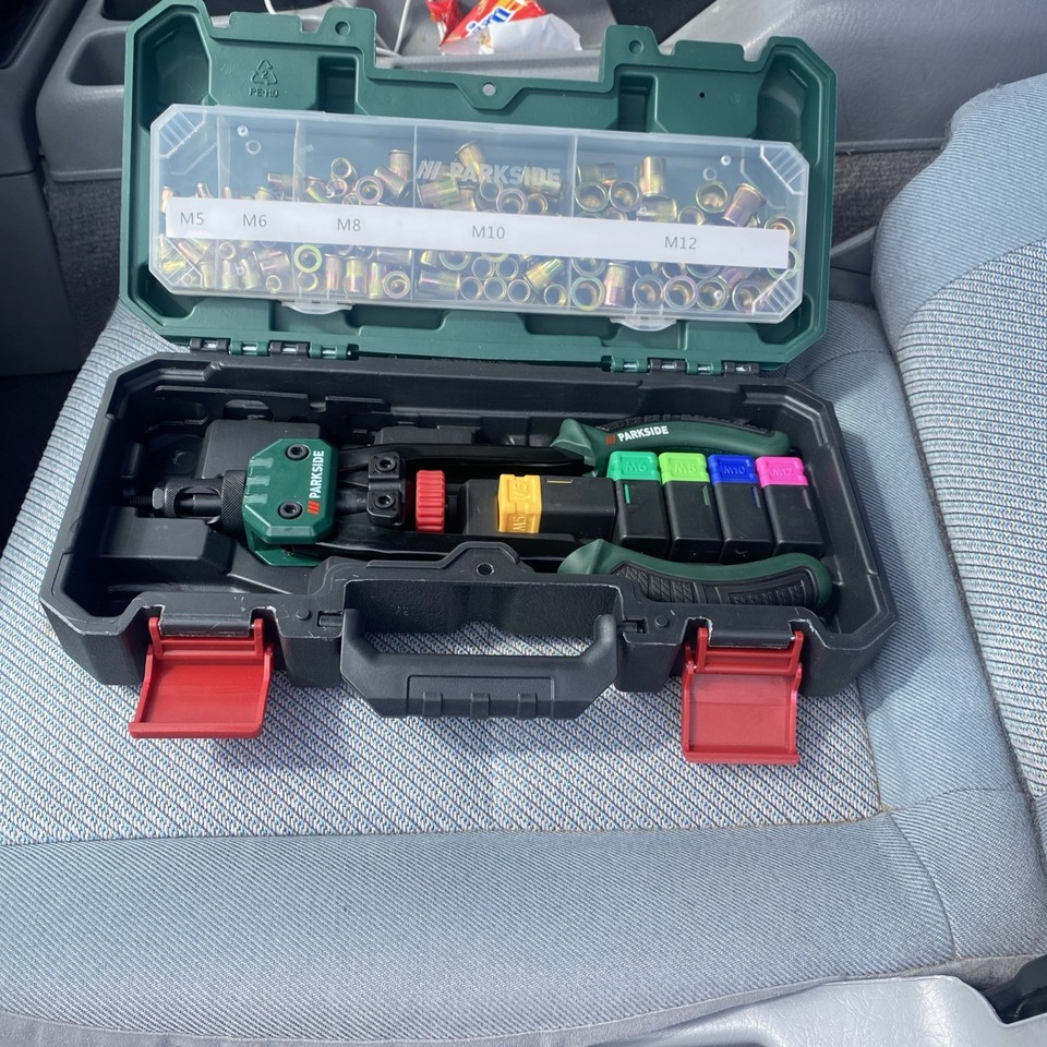 Parkside Rivet Nut Tool with Accessories - Ideal For Riveting Nuts ...