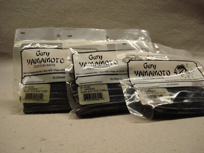 Gary Yamamoto 4" Yamasenko (3) 10 pks Black w Lg Red Flake | eBay