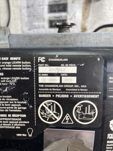 Chamberlain Liftmaster Garage Door Opener Receiver Logic Board 41ab050 ...