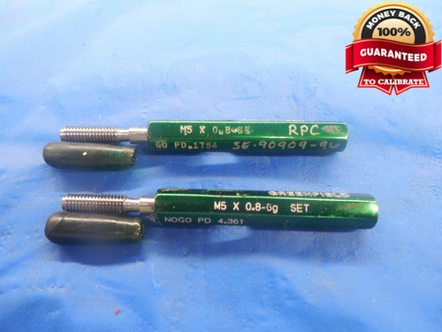 M5 X .8 6g METRIC SET THREAD PLUG GAGE 5.0 0.8 GO NO GO P.D.'S = 4.456 ...