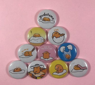 Gudetama 1" Pin Button Lot Set #1 Grumpy Depressed Egg Japan Sanrio | eBay