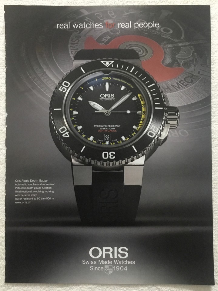 ORIS Swiss Made Watch Original Magazine Print Ad Real Watches Real ...