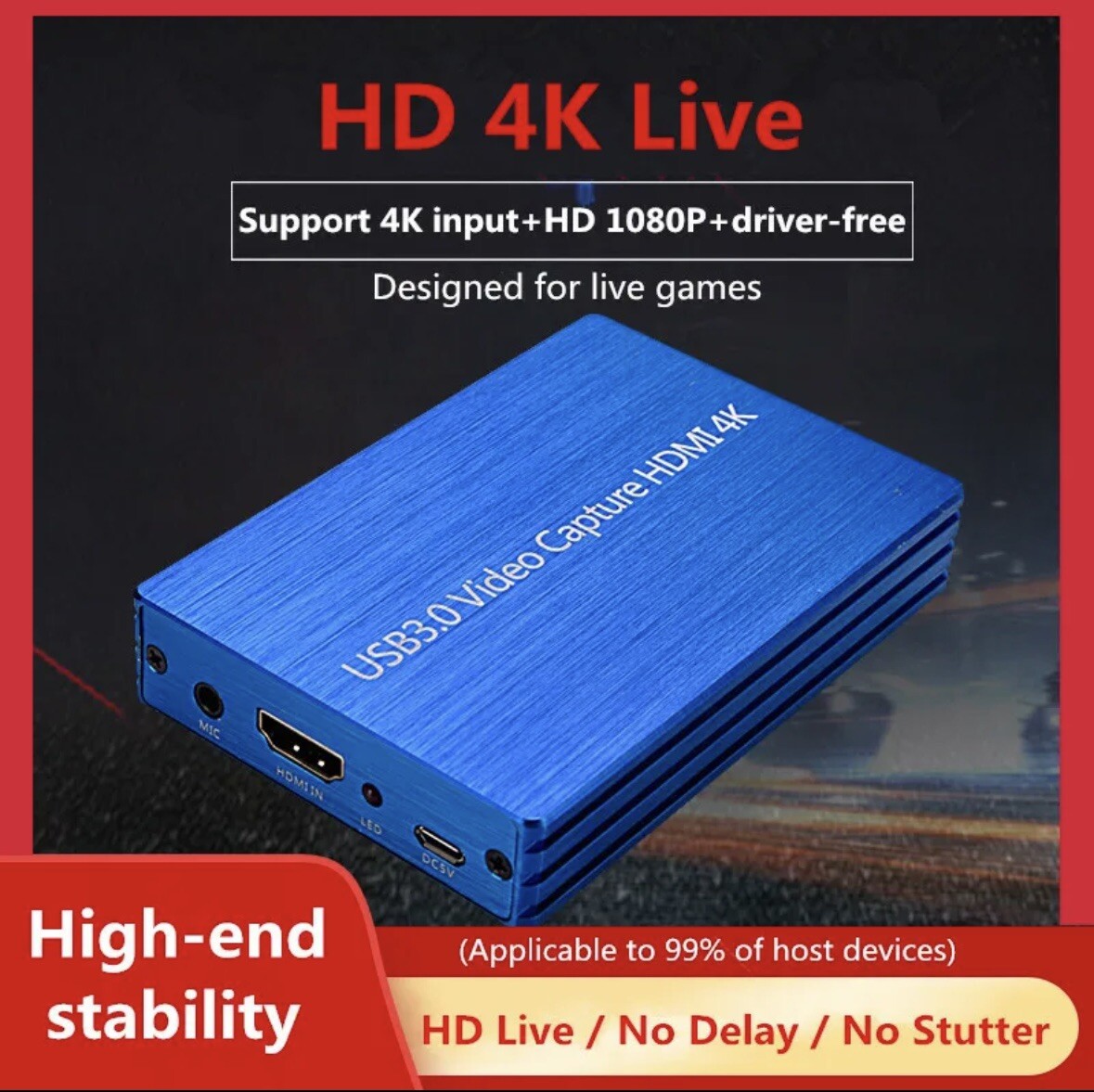 4K HDMI To USB 3.0 1080P Video Capture Card Dongle HD Game Recorder ...