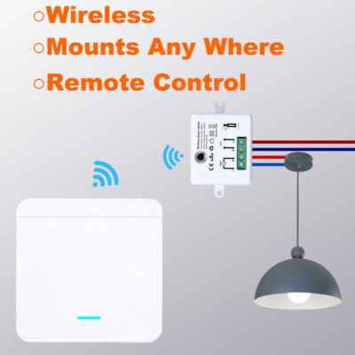 Smart Wireless Light Switch & Receiver ON/OFF Remote Control Home Lamp ...