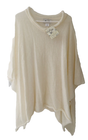 FLAX Cape Poncho Cape Off White Sweater Mohair Blend Knit Women's Plus ...