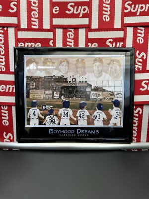 Dodgers “Boyhood Dreams” By Harrison Woods Wall Poster Jackie Robinson ...
