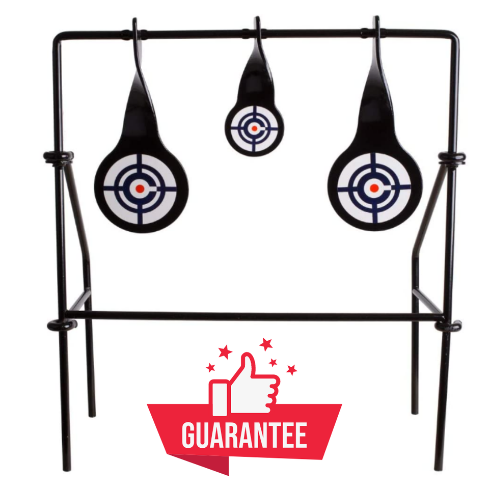 Steel Shooting Targets Spinning Reset Stand Set Metal Pistol Rifle Disk ...