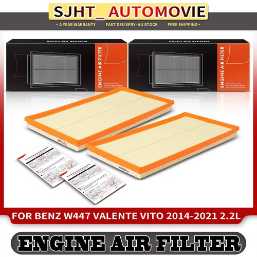 2x Engine Air Filter for Mercedes Benz W447 Vito Valente 1.6L 2.2L 2014 ...
