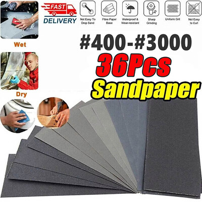 36X Wet and Dry Grit Paper 400 800 1000 1200 1500 2000 2500 3000 ...