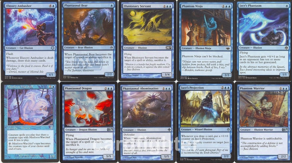 Custom Illusion Tribal Commander EDH Deck - Minn, Wily Illusionist ...