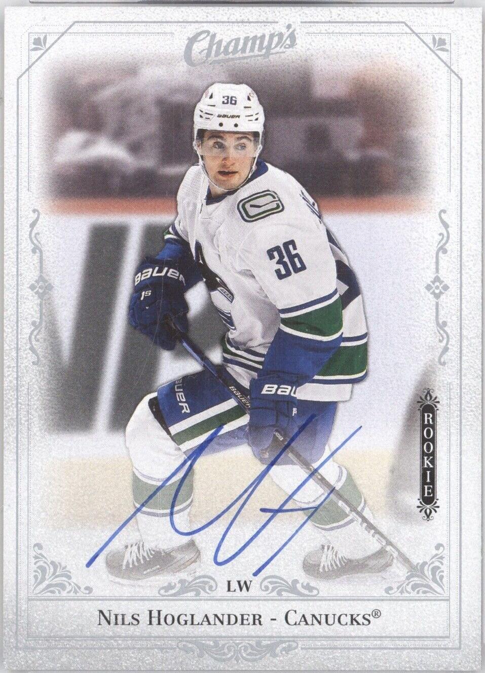 2020-21 Upper Deck Clear Cut - Champs Autographs Rookies Nils Hoglander ...