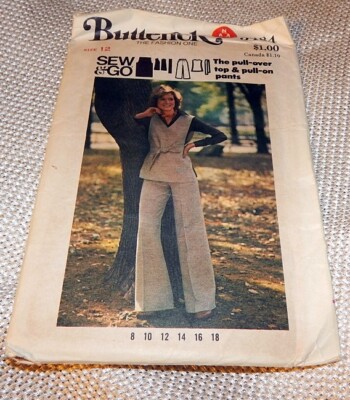VINTAGE BUTTERICK PATTERN 3484 ~ MISSES TOP & PANTS ~ SIZE 12 *UNCUT | eBay