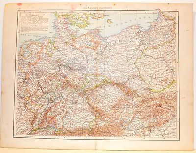 Carta geografica antica GERMANIA Germany 1880 Old antique map | eBay