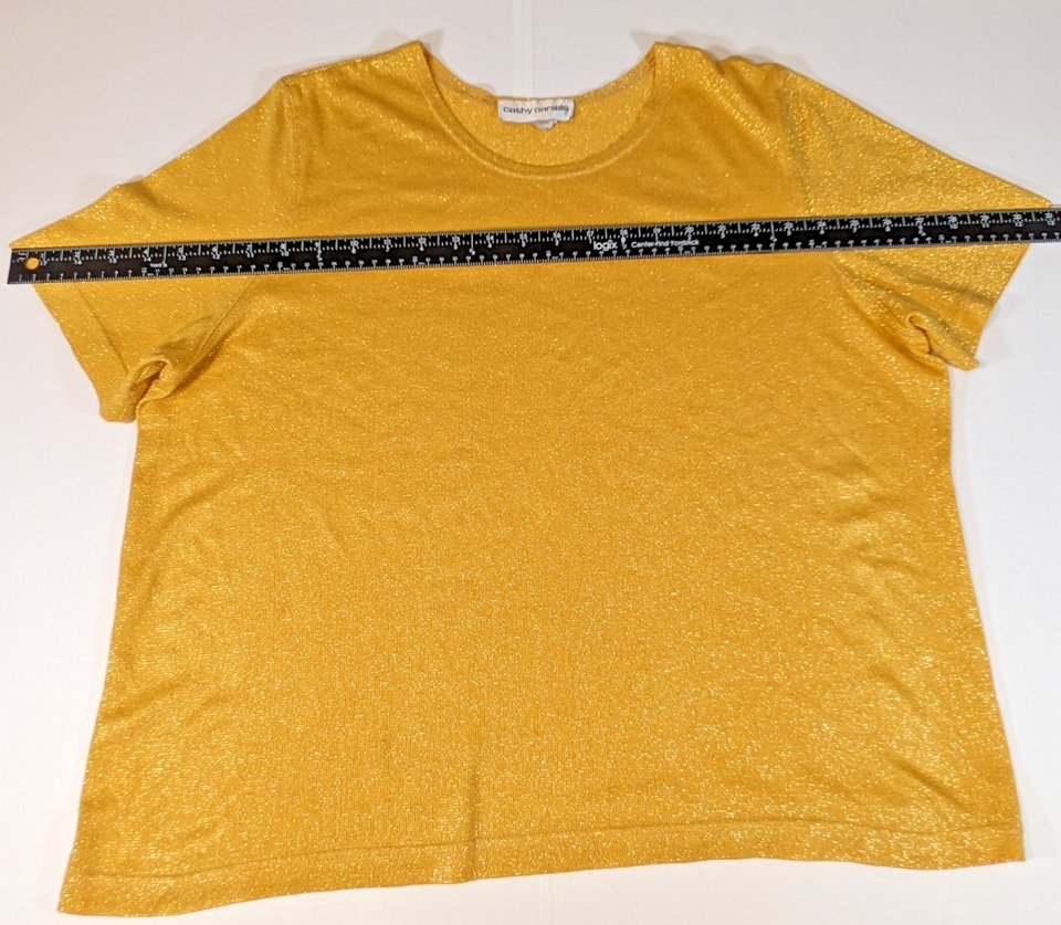 Cathy Daniels Women's XL Yellow Glitter Shirt/Blouse RN#67830 85% ...
