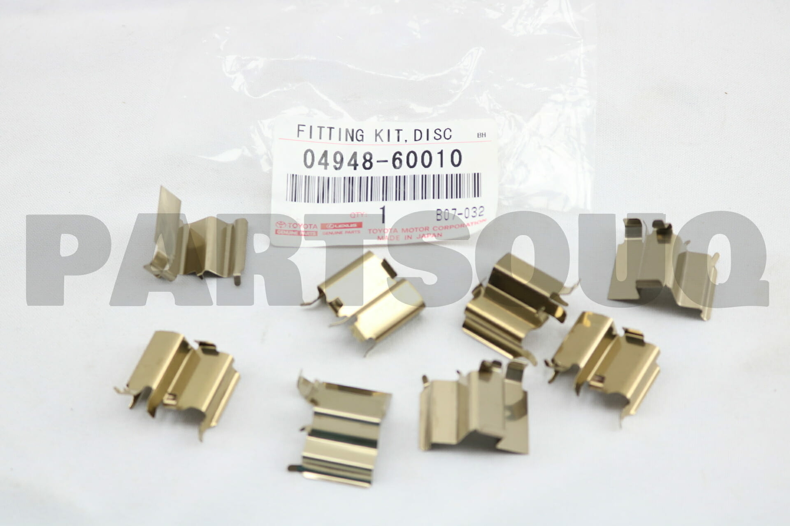 0494860010 Genuine Toyota FITTING KIT, DISC BRAKE, REAR 04948-60010 | eBay