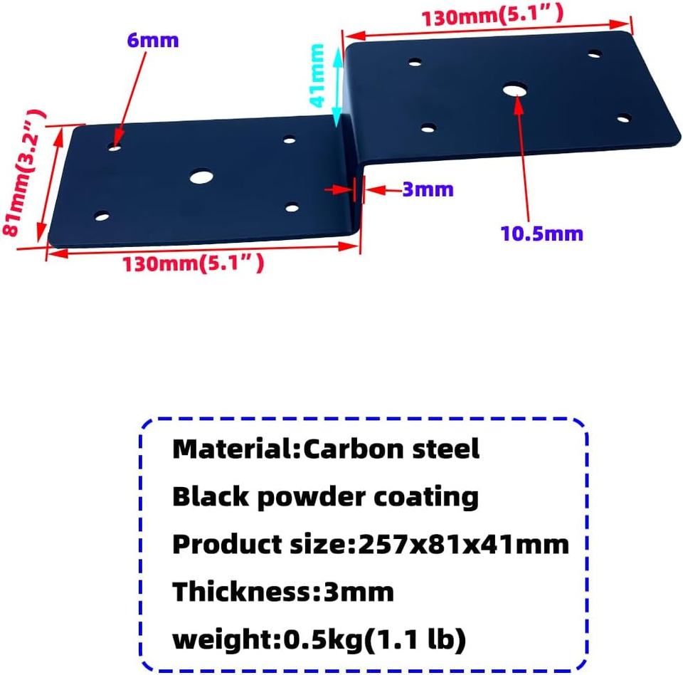 4 PCS Heavy Duty Steel Z Brackets 6" Post to Beam Support,Double Angle ...