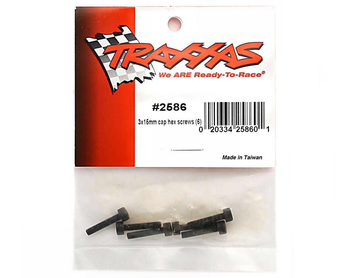Traxxas 2586 Head screws 3x15mm cap-head machine hex drive (6) TRX 2.5 ...