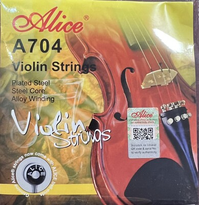 ALICE - Violin Strings Steel Core Strings Al-Mg and Ni-Fe Winding A704 ...
