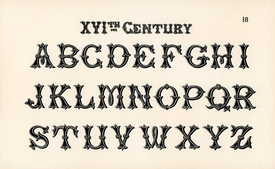 12648.Wall Poster design.1890 Typography Alphabet.Esser art.XVI Century Fonts | eBay