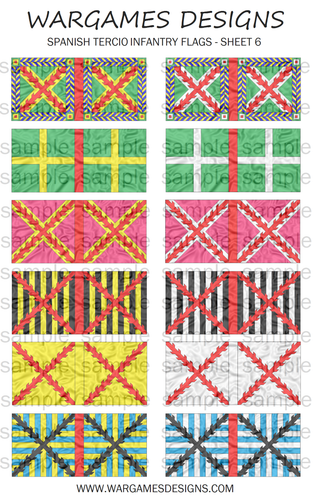 15mm Flags - Spanish Tercio Infantry - Sheet 6 - Pike & Shotte, Baroque ...