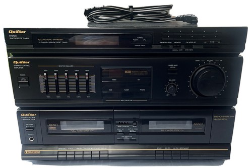 Dual Cassette Deck Stereo Amplifier Quasar CR71 Hi-Fi Audio System ...