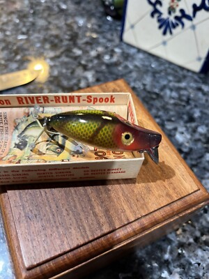 Early Heddon Midget River Runt Spook w/ 2-piece hardware and box-Minty ...