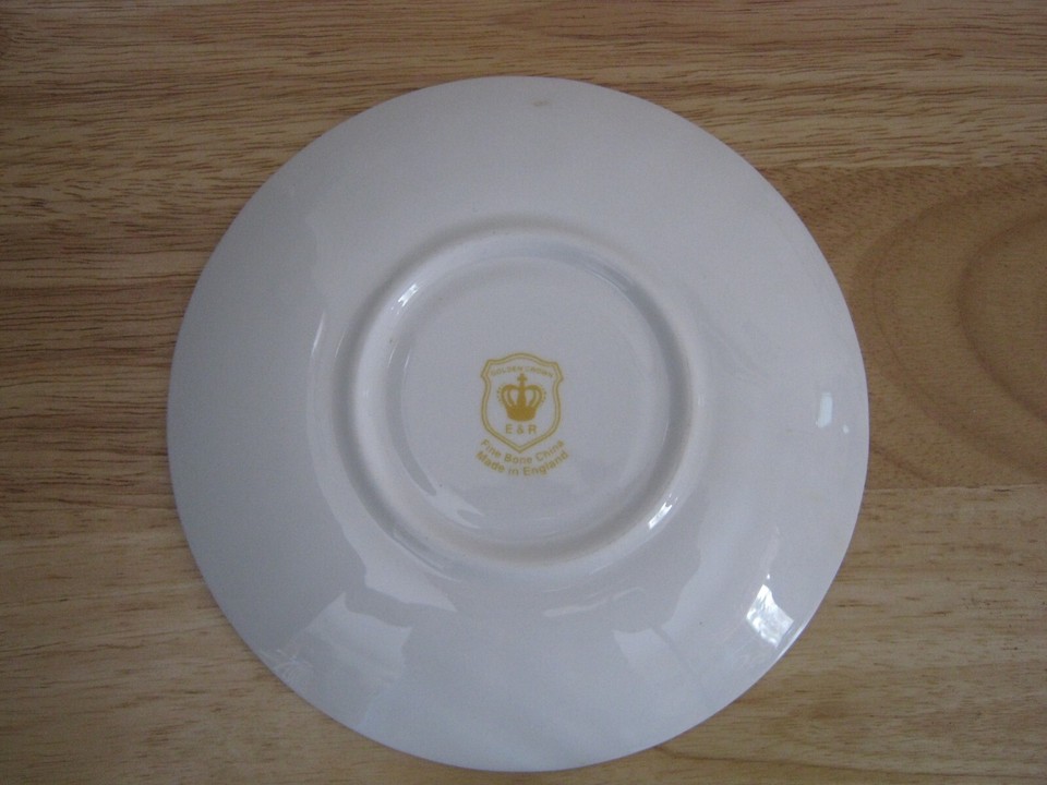 Vintage E&R Golden Crown Fine Bone China Footed Blue Floral Teacup ...