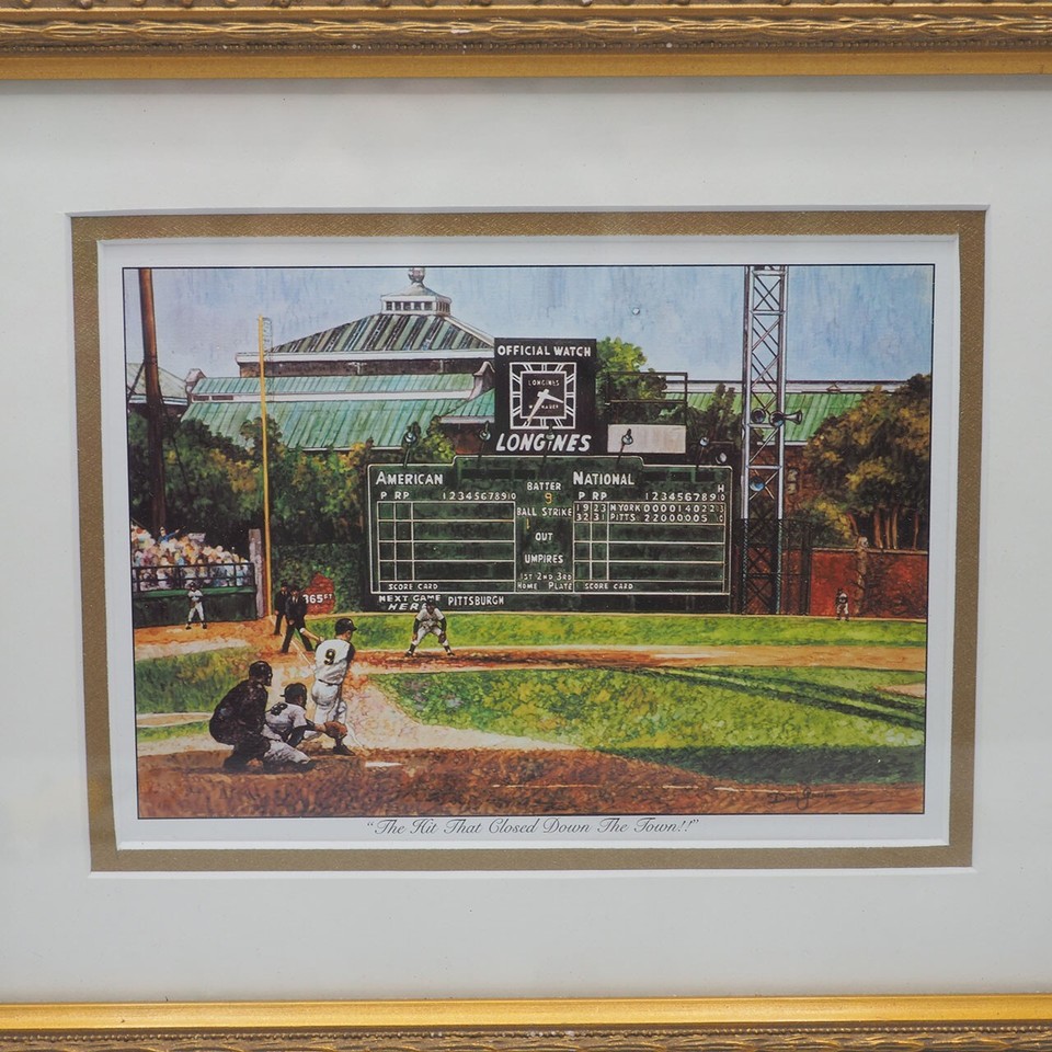 Framed Bill Mazeroski Print The Hit That Closed Down The Town Pirates ...