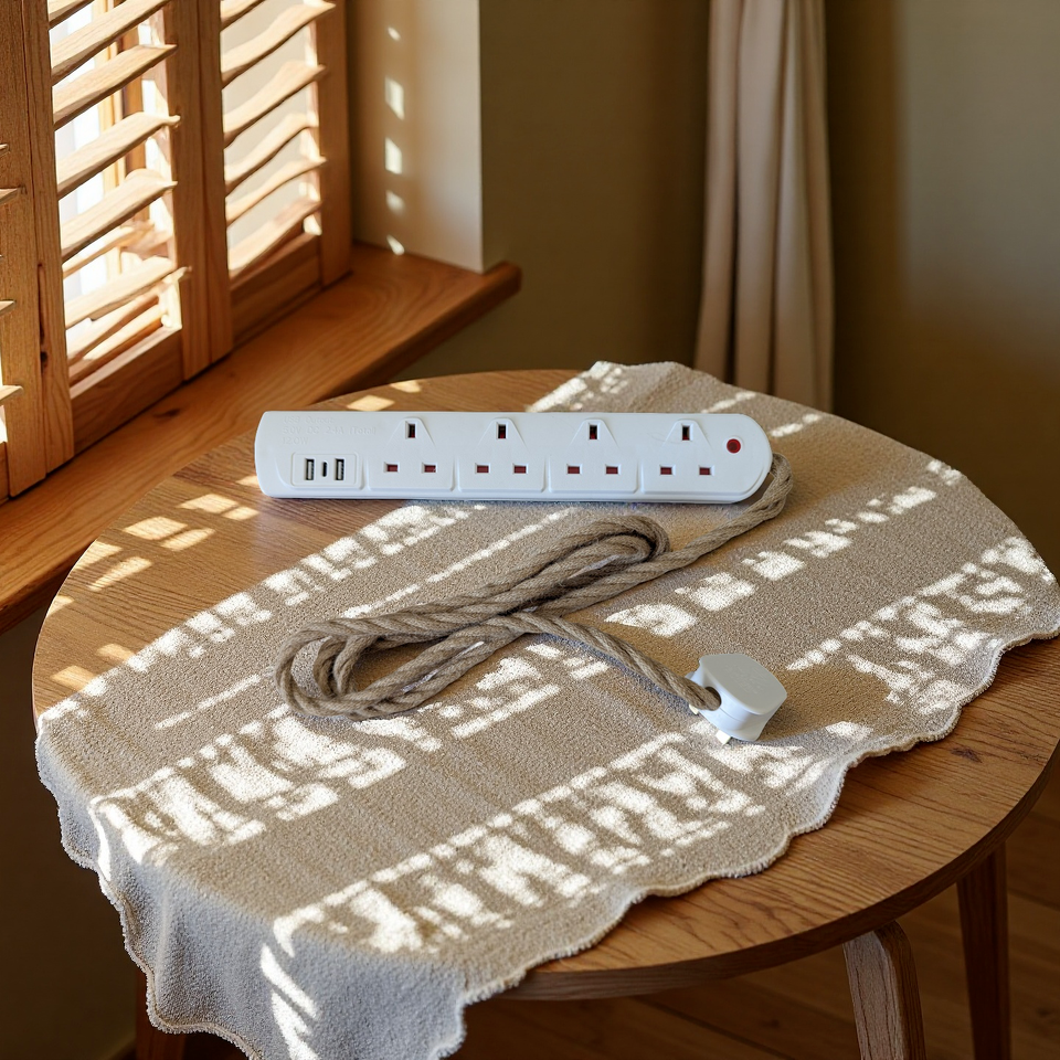 Electric Extension Lead Vintage Retro Style 2m Cable Braided Fabric ...