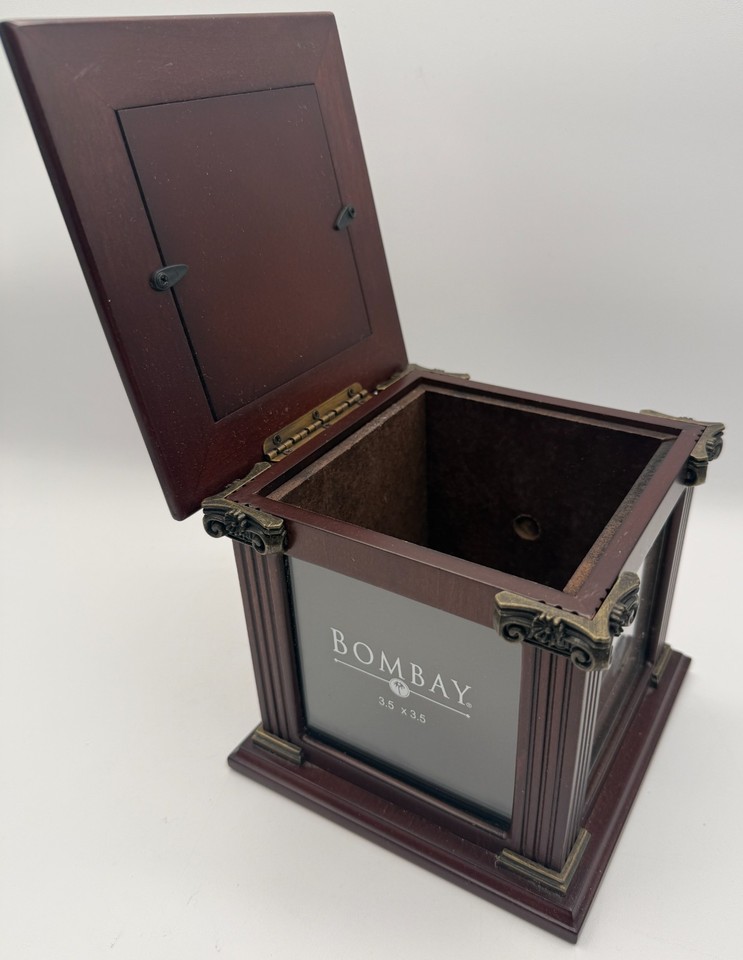 The Bombay Company Picture Frame Cube Storage Keepsake Box 2002 | eBay