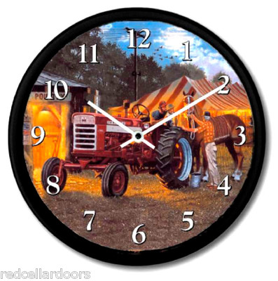 New FARMALL TRACTOR MODEL 460 Wall Clock DAVE BARNHOUSE HorsePower Red ...