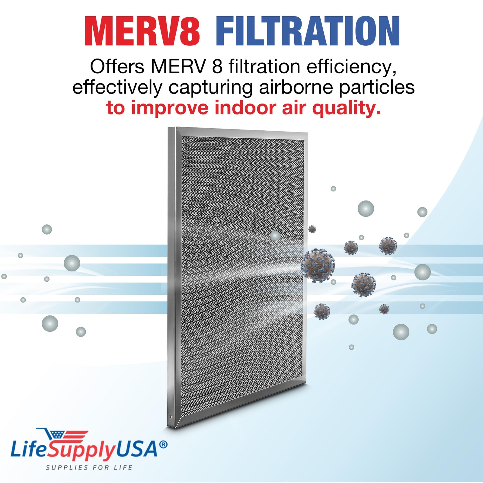 LifeSupplyUSA (16x25x1) Aluminum Electrostatic Air Filter Replacement ...