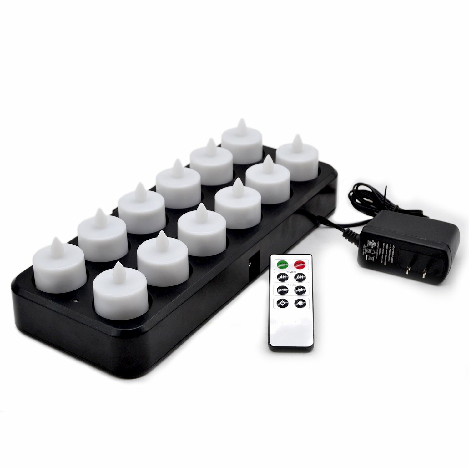 LED Induction Rechargeable Tea Lights Candles with Remote Control 12 ...