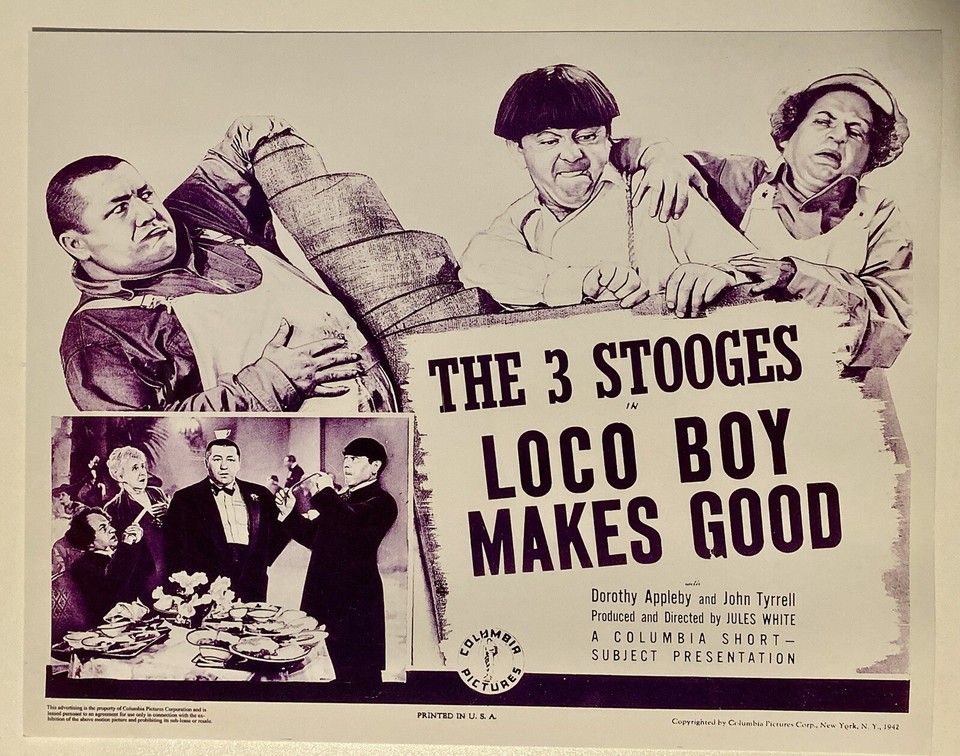Three Stooges Signed Piece (PSA) + Moe Howard’s “Loco Boy Makes Good ...
