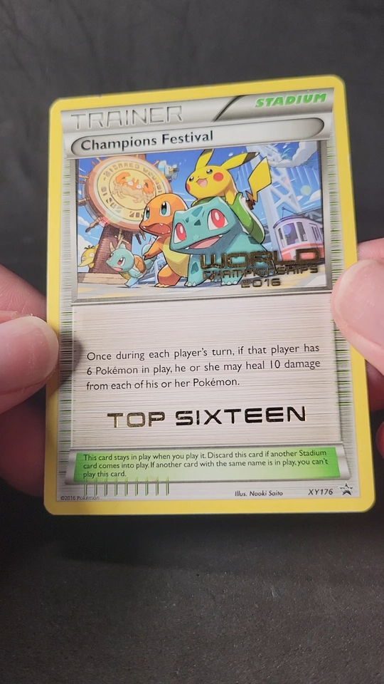 Pokemon Worlds 2016 Top Sixteen Champions Festival XY176 Promo Card Top ...