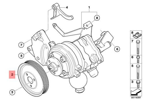 Genuine BMW E60 E60N E61 E61N E63N E64N Steering Pump Pulley OEM ...