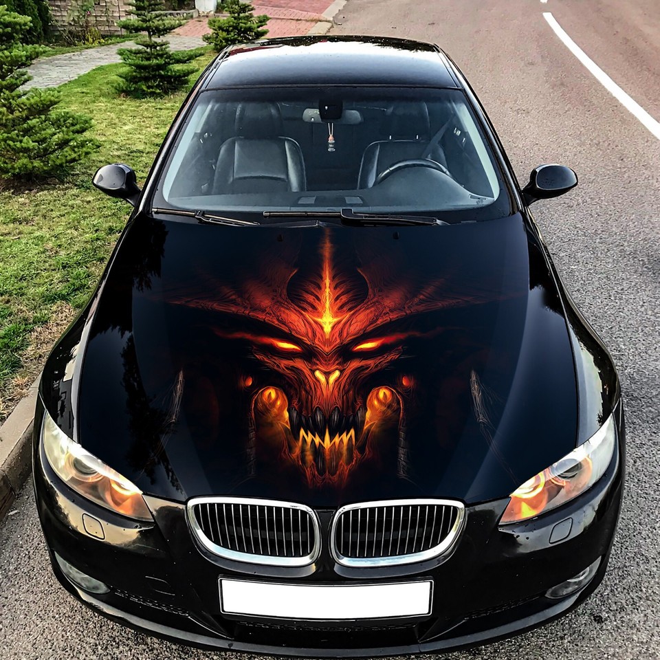 Death Car Hood Wrap Decal Vinyl Sticker Demon Full Color Graphic Fit ...