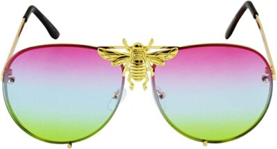 Oversized Aviator BEE Sunglasses Purple Blue Floating Lens Men Women ...