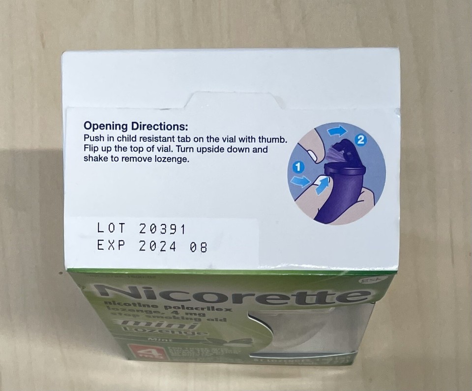 Nicorette 4mg Nicotine Mini Lozenge - Mint, Pack of 81 Exp 08/24 ...