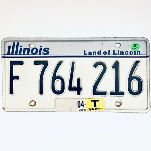 United States Illinois Lincoln Passenger License Plate F 764 216 | eBay