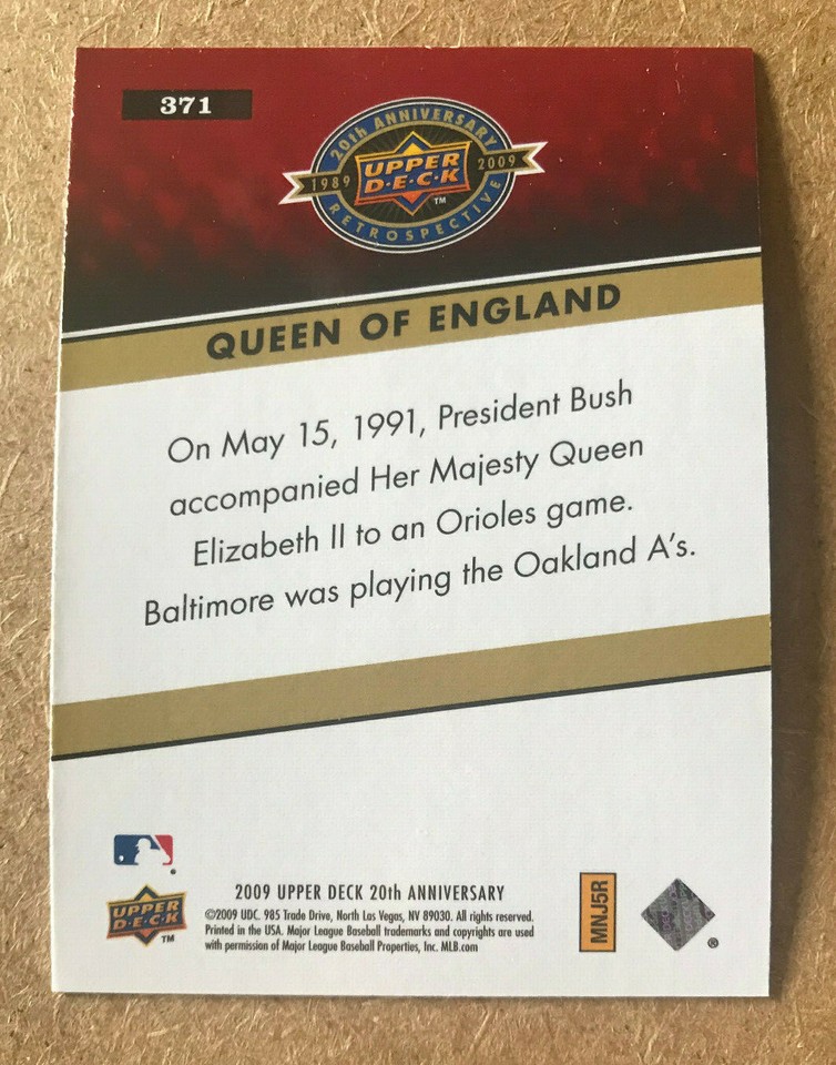 Queen Elizabeth Insert: 2009 Upper Deck 20th Anniversary Retrospective ...